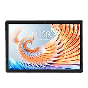 Qinlorgo 10.1 Inch Tablet, Octa Core Processor Front 800W Rear 1600W 100‑240V Black Unlocked 4G Tablet PC for Home (US Plug)