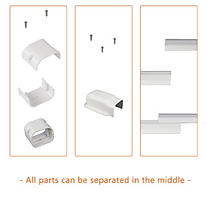 GCGOODS 4in 9ft Decorative PVC Line Set Cover Kit for Ductless Mini Split Air Conditioners, Central AC and Heat Pumps