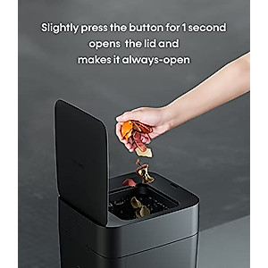 TOWNEW T1S Automatic Trash Can with Lid, 4.1 Gallon Smart Self-Sealing and Self-Changing, Motion Sense Activated Garbage Can for Kitchen Bathroom Office, Black.