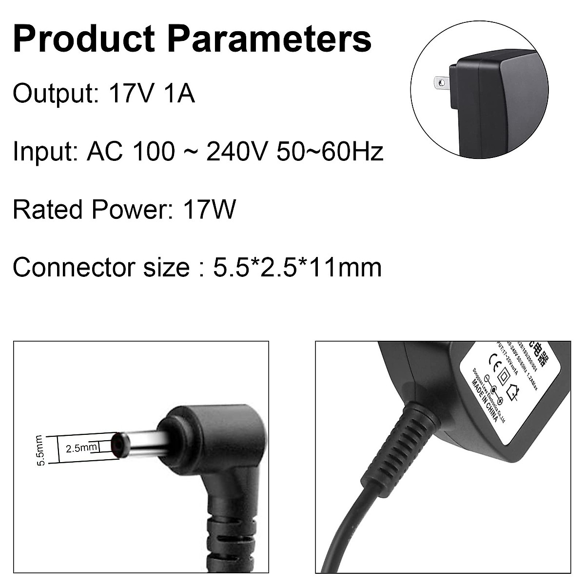 AC DC Power Supply for Bose Soundlink I II III 1 2 3 Wireless Mobile Speaker 17V ~ 20V Power Adapter Cord for Sound Link Wireless Speaker System Charger 10 306386-101 369946-1300 301141 404600 414255