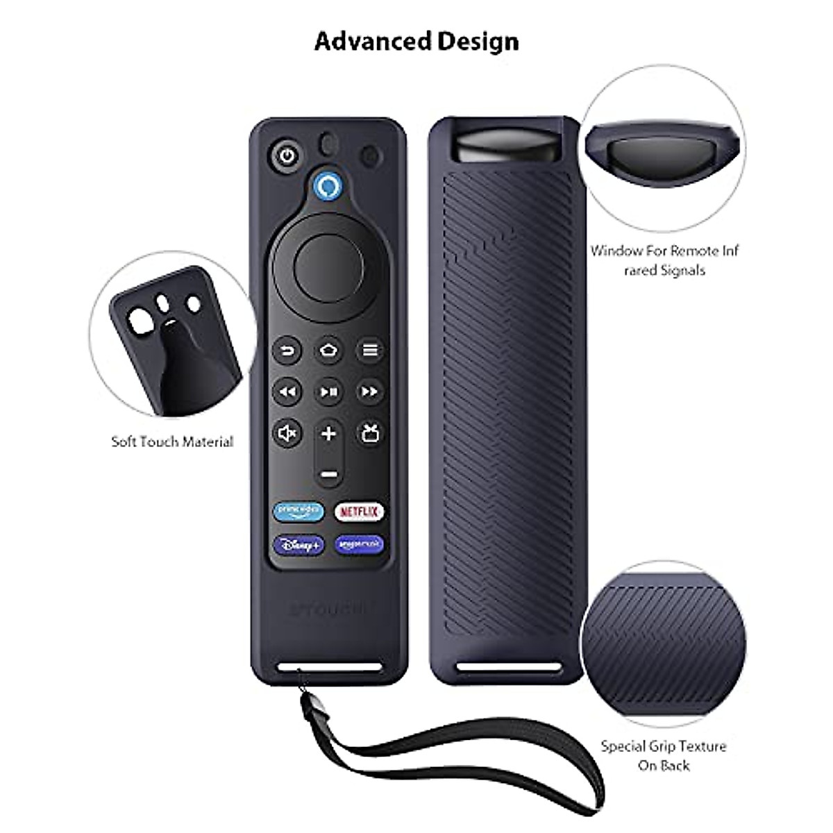 Fire TV Stick Remote Cover [2 Pack] 2021 Release, Latest Alexa Voice Remote Case, Stouchi Firestick Remote Cover Silicone Protective Sleeves with Lanyard (Green & Sky Blue)