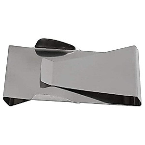 LEEMASING Slim Clip Double Sided Money Clip Credit Card Holder Wallet Stainless Steel For Husband Dad Wife (Silver)