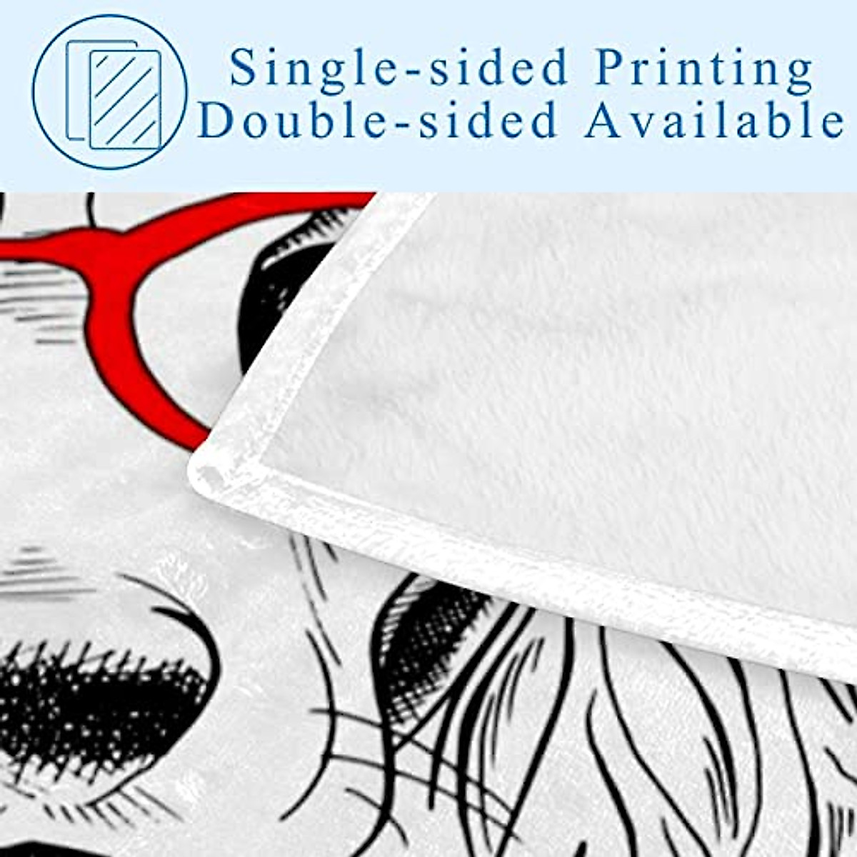 Yorkie Puppy with Santa Antler and Red Glasses Prints Soft Warm Cozy Blanket Throw for Bed Couch Sofa Picnic Camping Beach, 150×100cm