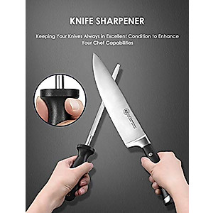 Kitchen Knife Set - 1829 CARL SCHMIDT SOHN 15 Pieces Knife Block Set with Sharpener, Forged Stainless Steel, Professional Chef Block Set with Ergonomic Handle, Kitchen Tool Set, World-Class Sharpness