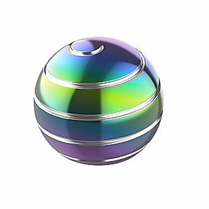 Apqdw Kinetic Desk Toy Ball, 1.54'' Kinetic Desktop Spinning Toys, Optical Illusion Toys for Anxiety, ADHD, Birthday Gift for Dad, Mom, Son, Daughter (39MM, Rainbow-A)