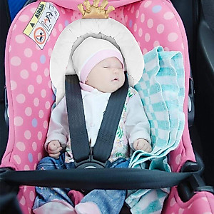 Infant Baby Head Support Pillow, Pink White Royal Princess, Toddler Breathable Head Neck and Body Support for Car Seats and Strollers