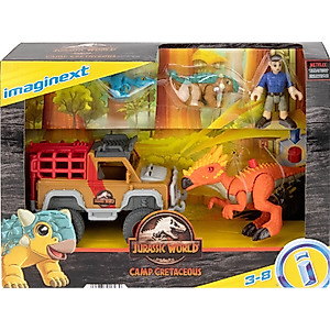Fisher-Price Imaginext Jurassic World Preschool Toy Camp Cretaceous Runaway Dinosaurs Figure Set for Pretend Play Kids Ages 3+ Years