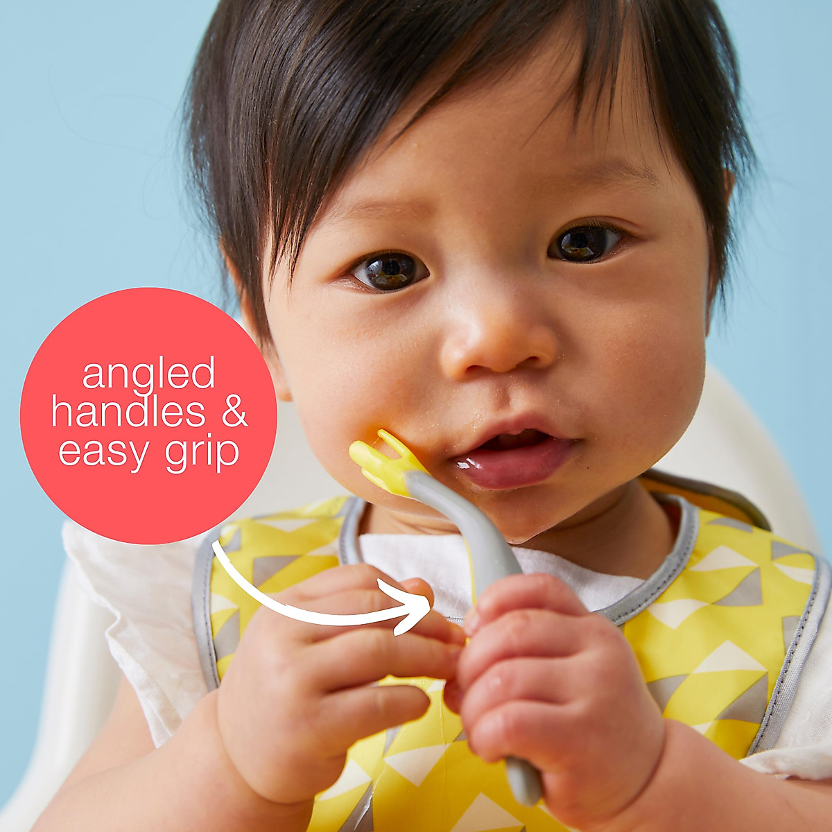 b.box Toddler Cutlery Set: Patented FLORK™ Designed Fork, Spoon & Travel Case, Easy Grip Handles, Dishwasher Safe, BPA Free. (Ocean Breeze)