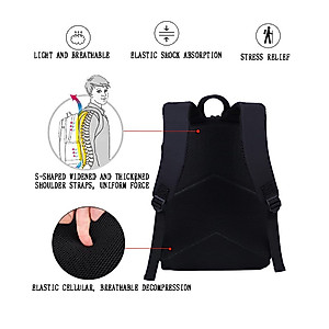 KIDZOY Anime Cartoon Backpack Set with Insulated Lunch Tote, Notebook, and Pencil Pouch - School Bookbag and Travel Bag for Kids, Teens, Men, and Women -School bag + pen bag