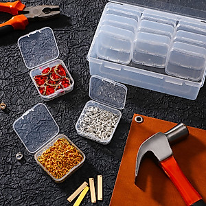 Clear Plastic Storage Cases Small Beads Organizer Container Transparent Boxes with Hinged Lid for Small Items with Hinged Lid and Rectangle Clear Craft Supply Cases (52 Pieces)
