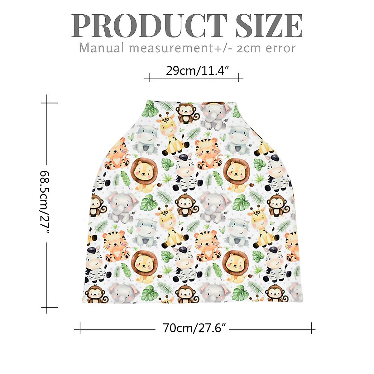Terriboo Nursing Cover for Newborn Breastfeeding Multi Use Infant Stroller Canopy Unisex Baby Car Seat Cover High Chair Cover Shopping Cart Cover for Baby Boy and Girl (Zoo)