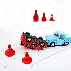 TOYANDONA 10Pcs Mini Traffic Cones Plastic Traffic Cones Mini Road Parking Signs Roadblock Toy for Construction Theme Party Favors