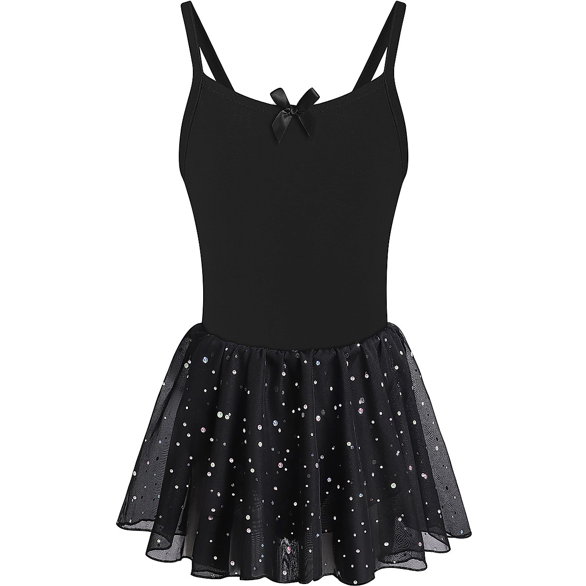 DANSHOW Ballet Leotards for Girls Dance Camisole Dress with Shiny Tutu Skirt(4041-06-M)