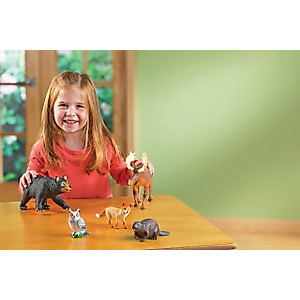 Learning Resources Jumbo Forest Animals - 5 Pieces, Ages 3+ Pretend Play Animals for Toddlers, Preschool Learning Toys, Kids Play Animal Figures, Zoo Animals