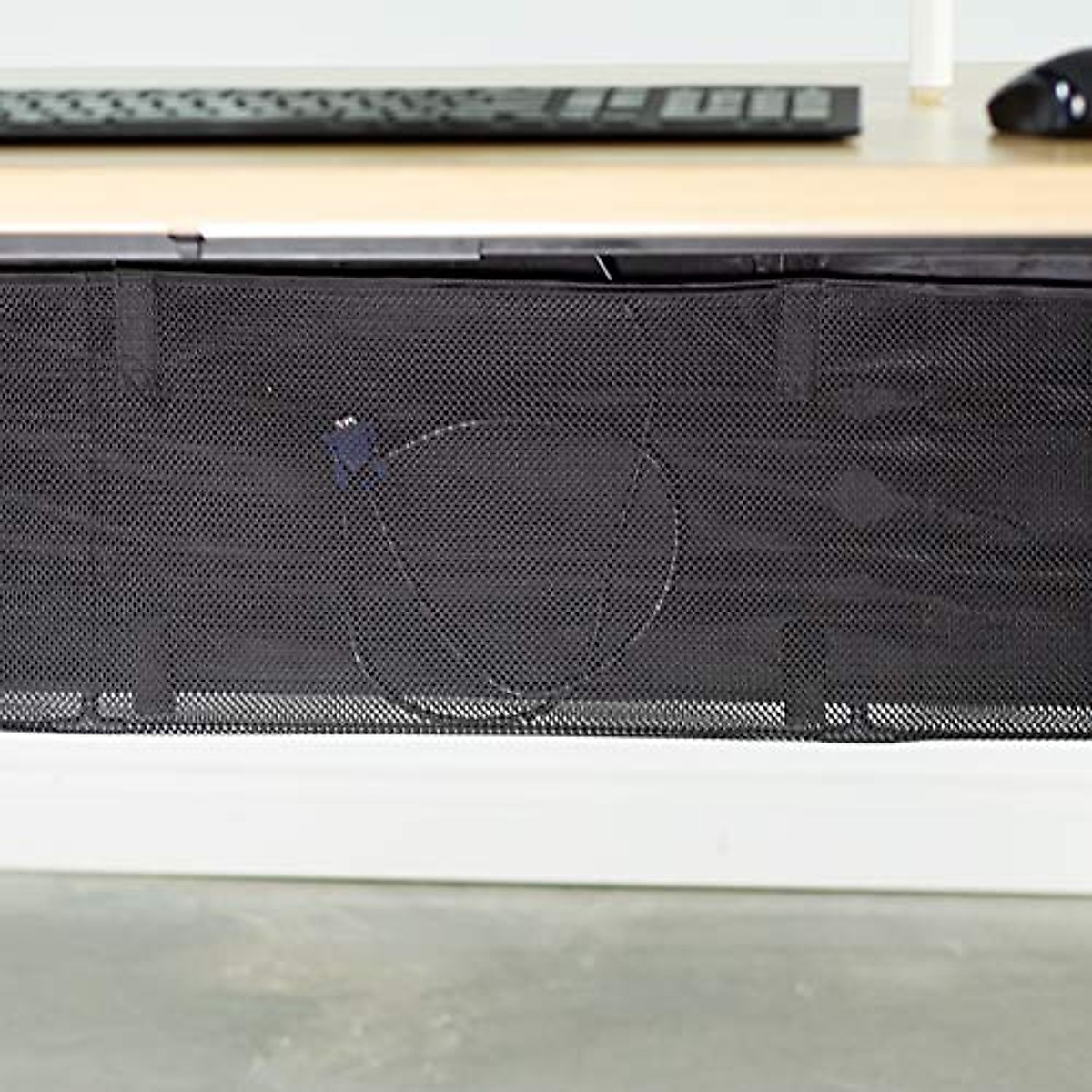 VIVO Black 30 inch Under Desk Privacy and Cable Management Organizer Sleeve, Wire Hider Kit Panel System, DESK-SKIRT-30