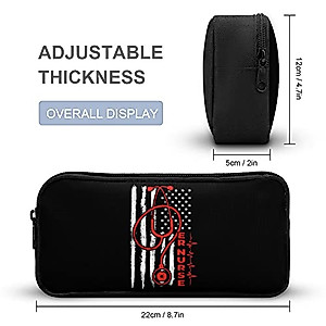 American Flag Nurse Pencil Case Pencil Pouch Coin Pouch Cosmetic Bag Office Stationery Organizer