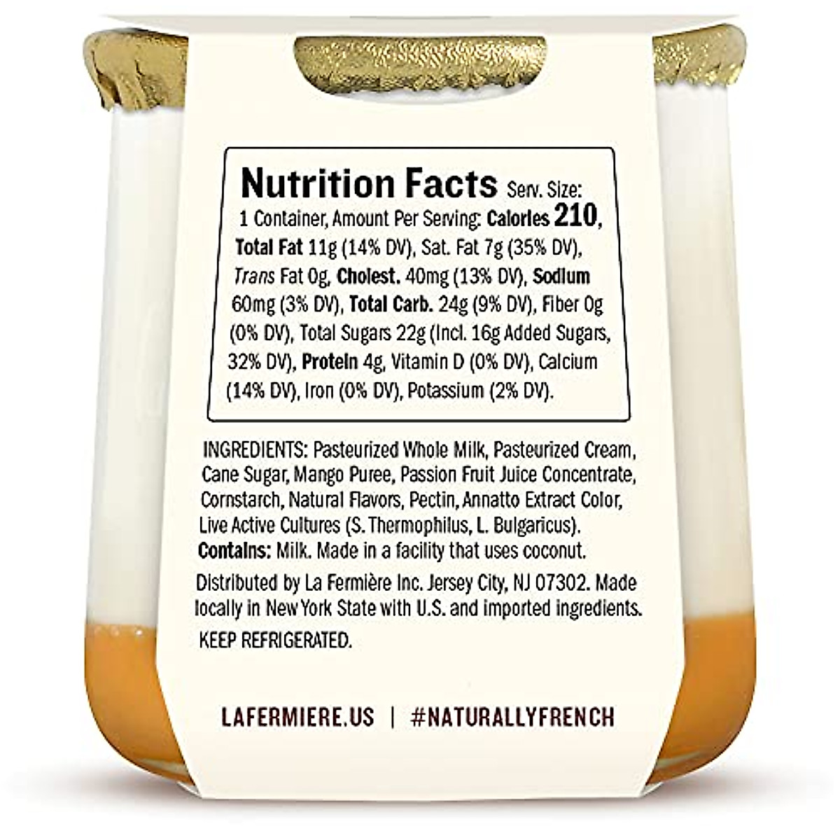 Generic La Fermiere Mango Passion Fruit Yogurt (Pack of 6), 5.6 Ounce (Pack of 6)