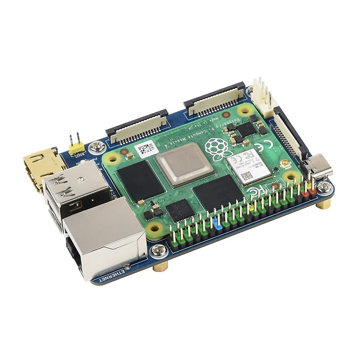 Mini IO Base Board for Raspberry Pi Compute Module 4 CM4, Onboard Multi Interfaces for Evaluating The Raspberry Pi CM4 Or Being Integrated Into End Products