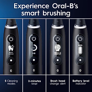 Oral-B iO Series 7 Electric Toothbrush with 1 Replacement Brush Head, White Alabaster