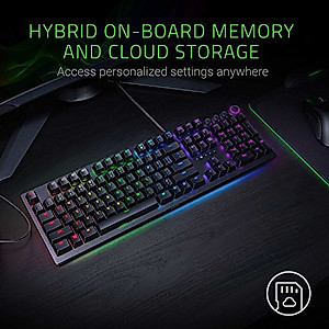 Razer Huntsman Elite Gaming Keyboard: Fast Keyboard Switches - Clicky Optical Switches - Chroma RGB Lighting - Magnetic Plush Wrist Rest - Dedicated Media Keys & Dial - Classic Black