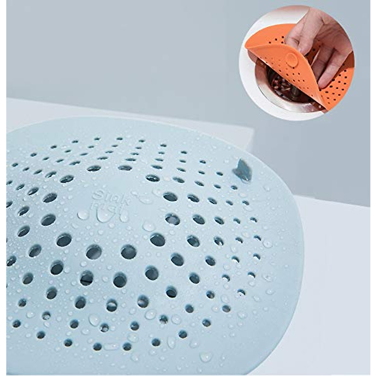 Drain Hair Catcher Silicone Shower Drain Hair Hrap Drain Stopper Cover for Bathroom Bathtub and Kitchen, Rubber Sink Strainer Silicone Filter Home Drain Cover (10 Pack)