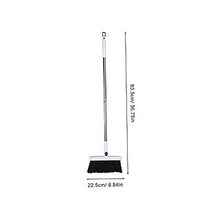 BUTIFULSIC Set Broom Dustpan Set Brooms Sweeeping Material Mini Cleaning Favor Long Handle Cleaning Broom Floor Broom Kit Kitchen Broom Home Cleaning Device Lobby Broom Stainless Steel White