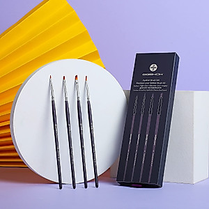 Eyeliner Makeup Brush Set - Angled Liner Brush, Tight Liner Brush, Definer Brush, Ultra-Fine Liner Brush Kit for Detailed Precision Eyeliner, Eyebrow Filling, Body or Face Painting, 4 Pieces