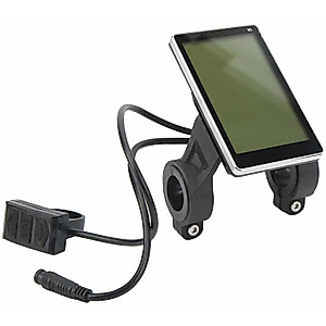 VQP EBike Display, Electric Scooter Bike LCD Display, Waterproof EBike Control Panel, 24V 36V 48V 52V 60V M5 5-Pin EBike Controller Meter LCD Monitor, 31.8mm 22.2mm Handlebar