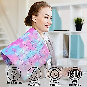 Heating Pad XL King Size by ZXU - Extra Large 12” x 24” - Ultra-Soft Heated Pad with Moist & Dry Heat Therapy Options & Auto Shut-Off - for Neck, Back, Shoulder, Menstrual Pain & Sore Muscle Relief
