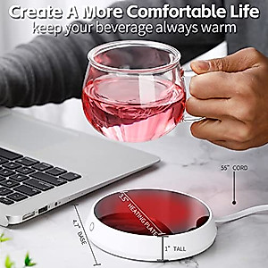 Coffee Mug Warmer, Electric Coffee Warmers for Office Desk, Candle Warmers with 2 Temperature Settings & Gravity Switch Auto On/Off, Warming & Heating Coffee, Milk, Beverage, Tea and Hot Chocolate