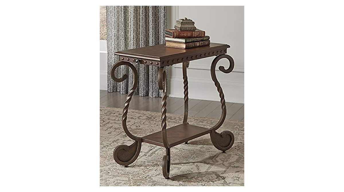 Ashley Rafferty Vintage Chairside End Table - Dark Brown