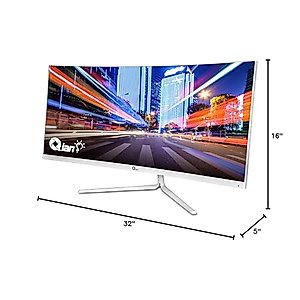 Qian 30" Ultra Wide FHD 1080P Curved Computer Monitor,100 Hz VA Panel Office Monitor, 21:9 Aspect Ratio,178°Viewing Angle,16.7M Display Colors,Framless AMD Freesync GSync,Tilt Adjustable