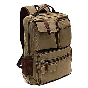 JIAO MIAO Canvas Vintage Message Travel Bag Rucksack Laptop Backpack,220807-07