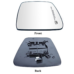 68050298AA Passenger Right Side Heated Mirror Glass Compatible with 2009-2018 Dodge Ram 1500 2500 Right Heated Convex Mirror Glass with Rear Holder Replace 68079362AA