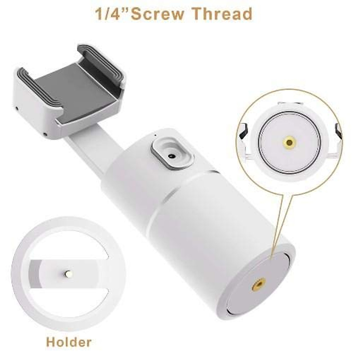 BoxWave Stand and Mount Compatible with Yezz Liv 1s (Stand and Mount by BoxWave) - PivotTrack360 Selfie Stand, Facial Tracking Pivot Stand Mount for Yezz Liv 1s - Winter White