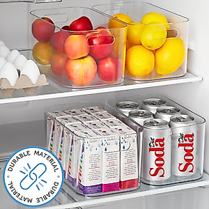 STORi Bliss 10" x 6" Open Compartment Clear Plastic Organizer | Rectangular Makeup and Vanity Storage Bin and Pantry Caddy with Pass-Through Handles | Round Corner Design | Made in USA