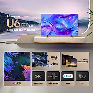 Hisense 58-inch ULED U6 Series Quantum Dot LED 4K UHD Smart Fire TV (58U6HF, 2022 Model)