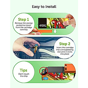 410XL Ink Cartridge Replacement for Epson 410 T410 Ink for Remanufactured Expression XP-7100 XP-830 XP-640 XP-630 XP-530 XP-635 Printer (Black, Cyan, Magenta, Yellow, Photo Black) 5 Pack