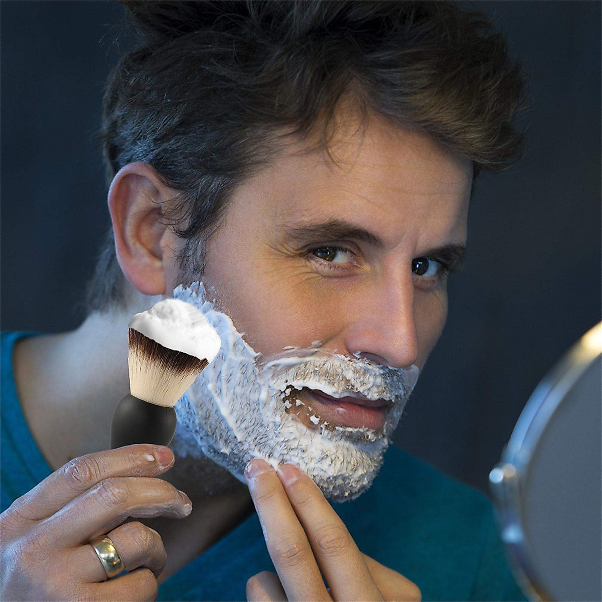 Aethland Shaving Brush Set for Men Fathers Day Gift, Include 100g Shaving soap, Hair Shaving Brush with Solid Wood Handle, and Dia 3.1 inches Stainless Steel Shaving Bowl, Shaving Stand Wet Shaving