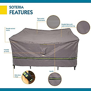 Duck Covers Soteria Water-Resistant 76 Inch Square Patio Table with Chairs Cover, Outdoor Table and Chair Cover