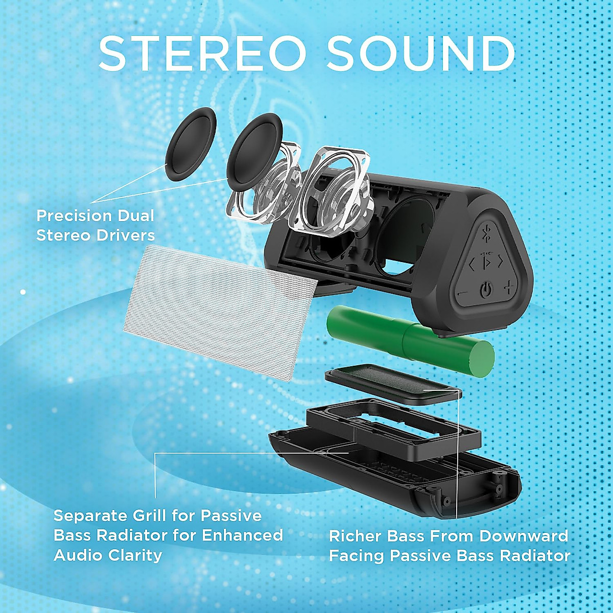 OontZ Ultra Bluetooth Speaker, Portable Wireless Speaker, 14 Watts, Up To 100 Ft Bluetooth Range, IPX7 Waterproof Speaker (Black with White Grille)