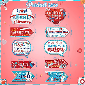 HOWAF 20 Pieces Nurse Appreciation Week Party Yard Signs, Thank You Nurses Party Decorations Yard Welcome Sign for RN Graduation Party, Happy National Nurses Week Party Supplies for Indoor Outdoor