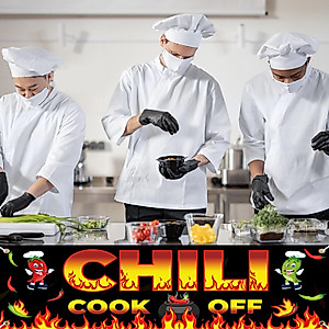 Chili Cook Off Banner Decorations, 71x24 Inch Fabric Chili Banner Sign, Chili Cook Off Supplies, Mexican Fiesta Chili Cooking Party Supplies (180 x 60 cm)