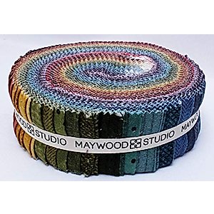 Flannel Jelly Roll Woolies Colors Flannel Vol. 2 by Bonnie Sullivan Plaid 2.5" Strips Roll Up Fabric Bundle Cotton Precuts (ST/MASWOF-COL) M529.01