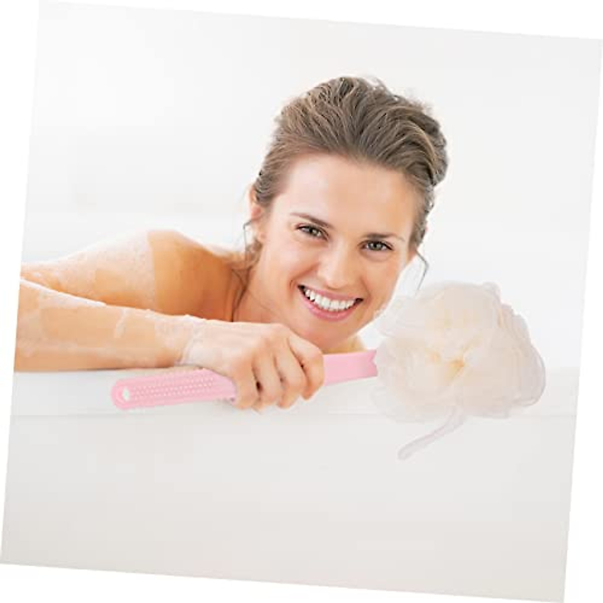 FRCOLOR 2pcs Shower Brush Bath Back Brush sponges for Body Bath loofahs Body Scrub Brush Handle Back Scrubber Long Handle Back Brush Shower Scrubber Bath Brush mesh Ball Back Skin Scrubber