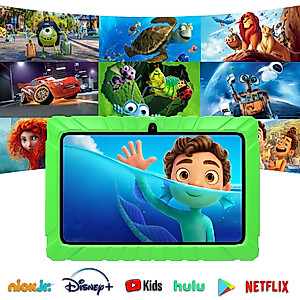 Contixo Kids Tablet, V8 Tablet for Kids and KB-2600 Kids Foldable Wireless Bluetooth Headphone Bundle, Learning Tablet, Parental Control Family Link - Green