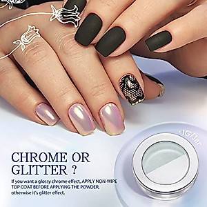 PrettyDiva Mermaid Chrome Nail Powder - Aurora Nail Powders Iridescent Pigment Pearl Mica Powder for Nail Art, White Irridescent Chrome Powder Pigment for Nails Chameleon Powder Glitter Dust