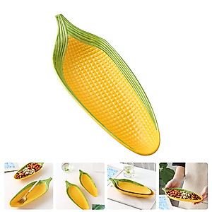 FOMIYES Ceramic Corn Trays, Corn on The Cob Dish, The Cob Porcelain Corn Dishes Corn Holders Appetizers Plate for Home and Kitchen