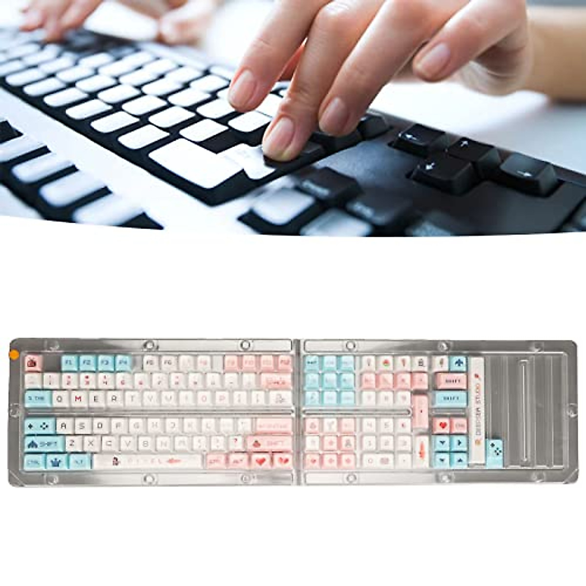 PBT Keyboard Keycaps, Mechanical Gaming Keyboard Keycap, PX Style English 125 Keys DIY Opaque Keycap, for Mechanical Keyboard