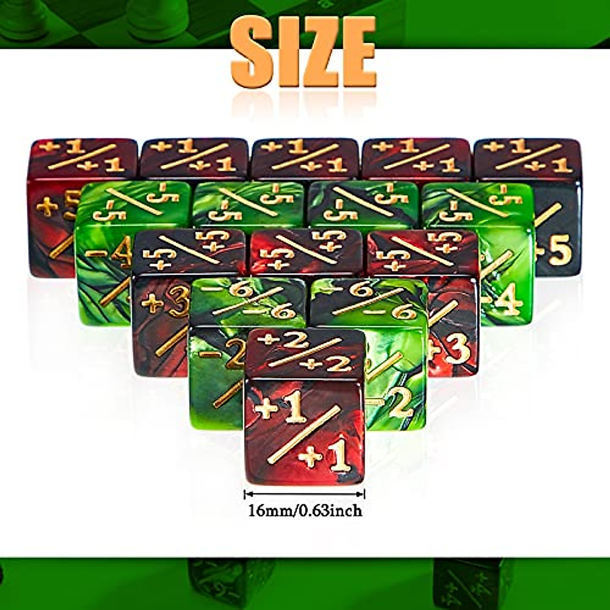 Sumind 48 Pieces MTG Dice Counters Token Dice Compatible with Magic The Gathering Dice Glitter D6 Dice Cube Loyalty Counter Dice Compatible with MTG, CCG, Card Gaming Accessory (Delicate Style)